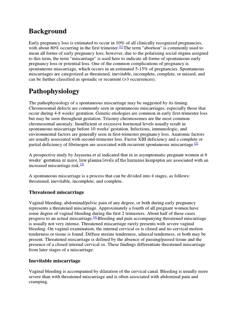 Background | PDF | Miscarriage | Pregnancy