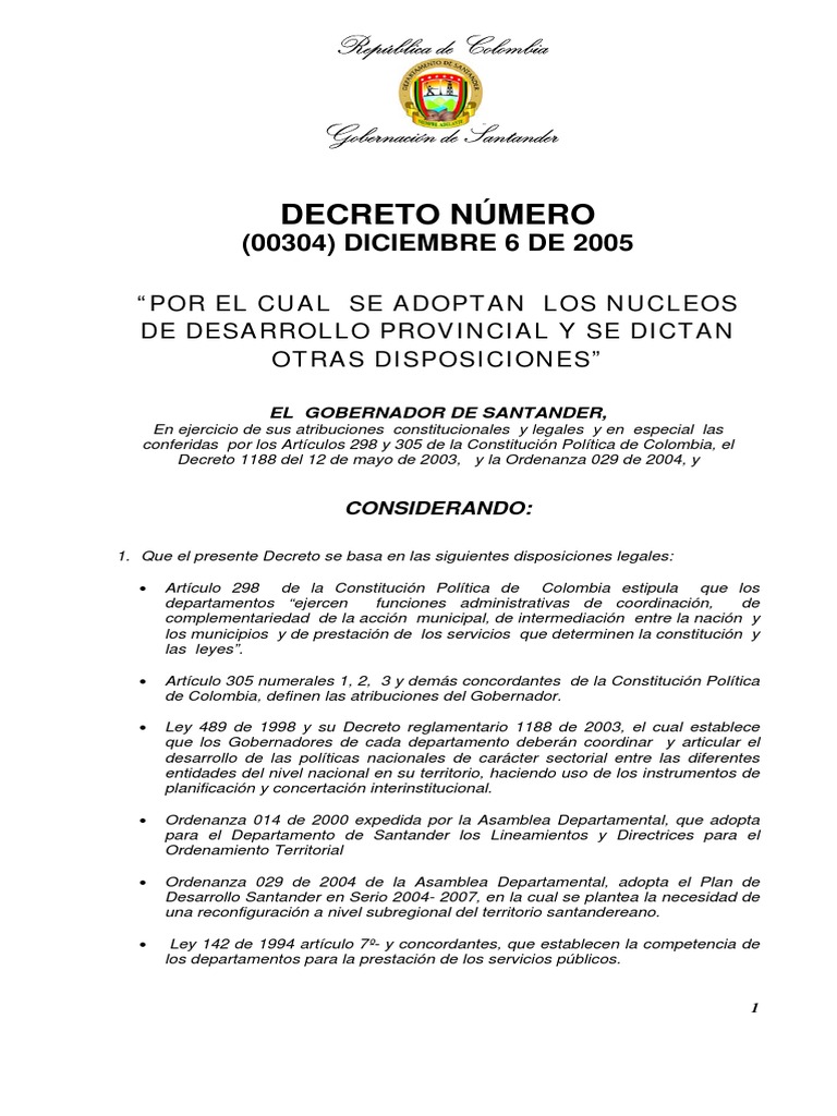 Núcleos de Desarrollo en Santander | PDF | Planificación | Colombia
