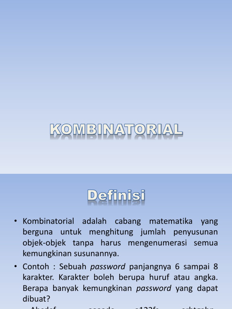 Kombinatorial Dan Permutasi | PDF