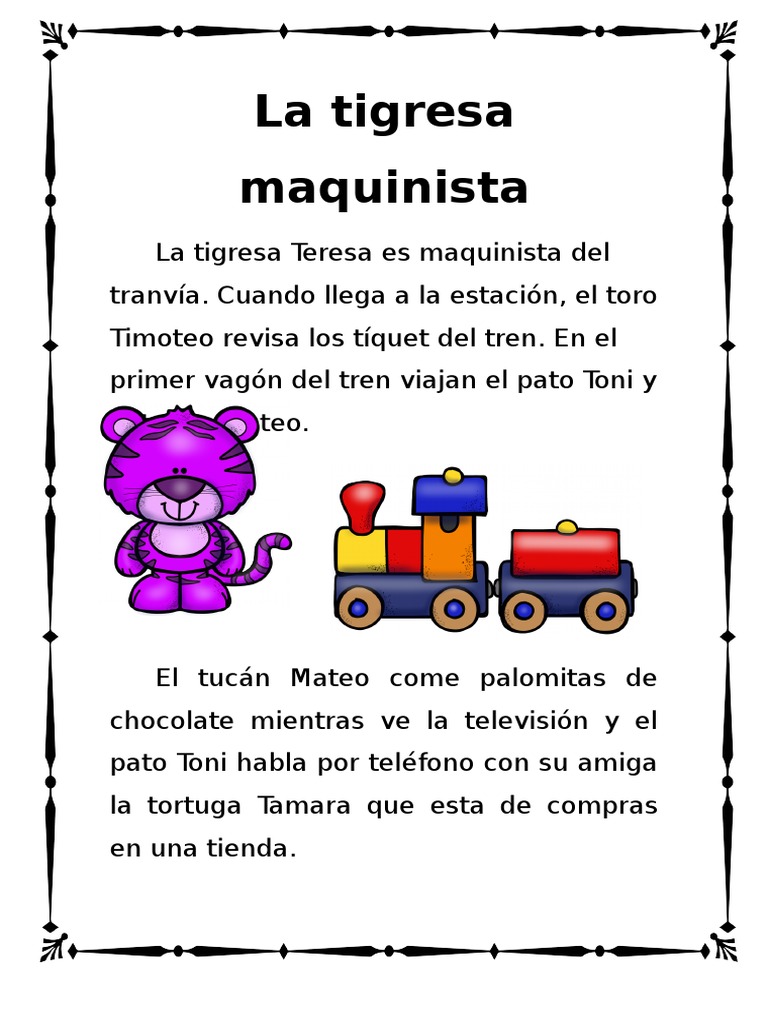 Cuentos Con Fonemas La Letra “T” La Tigresa Maquinista
