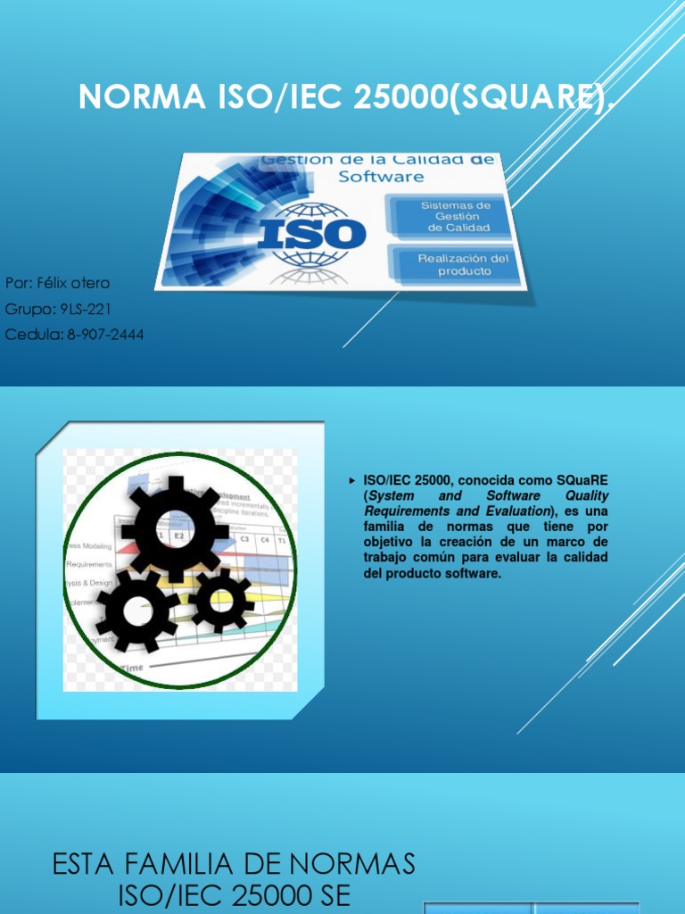Guía de Normas ISO/IEC 25000 SQuaRE | PDF | Organización internacional para la estandarización ...