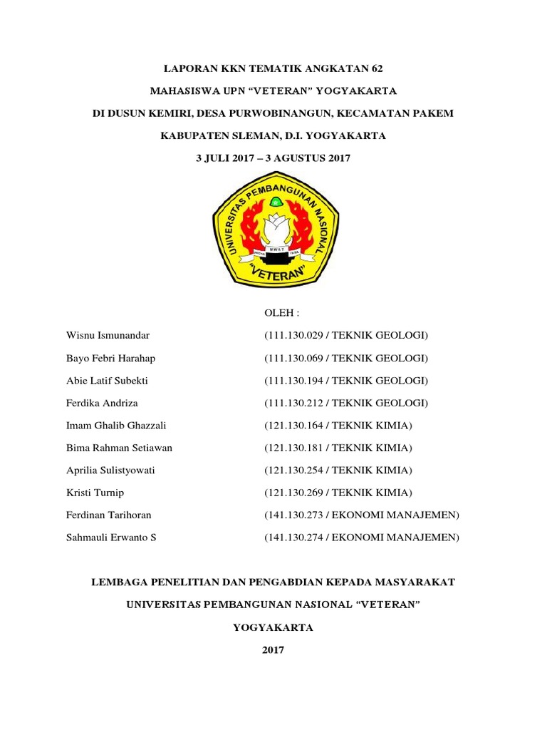 Cover Laporan KKN | PDF