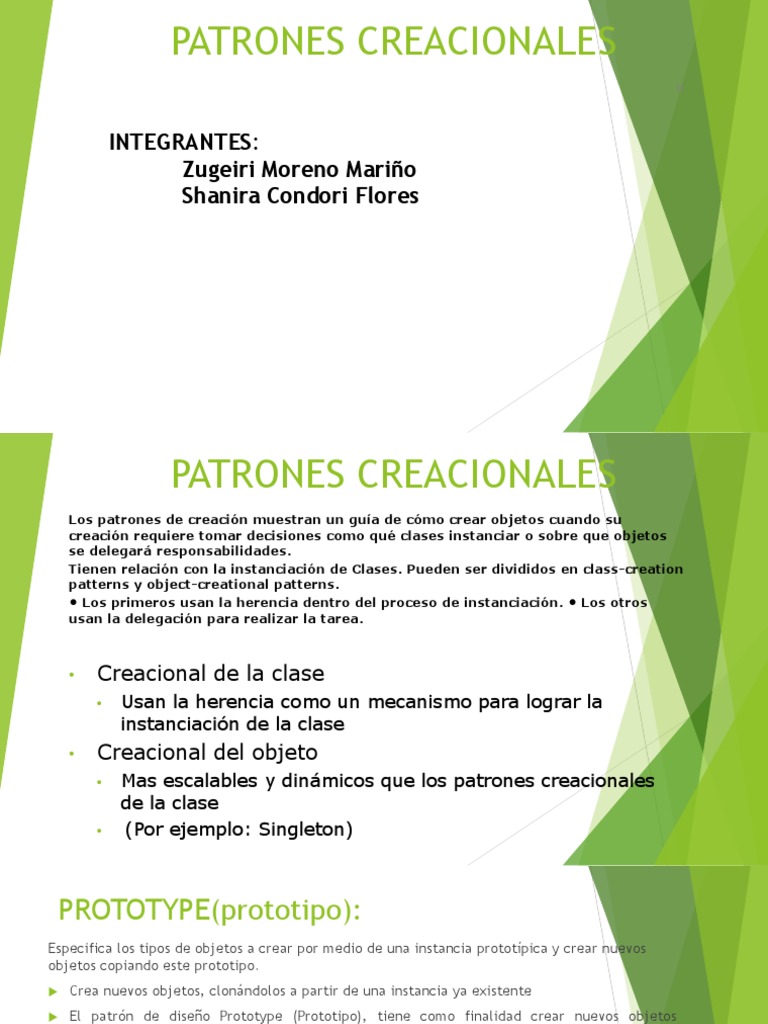 PATRONES CREACIONALES adsII | PDF | Objeto (informática) | Desarrollo ...