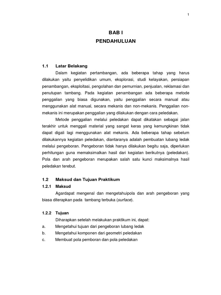 Laporan Akhir Arah Dan Pola Pemboran Surface | PDF