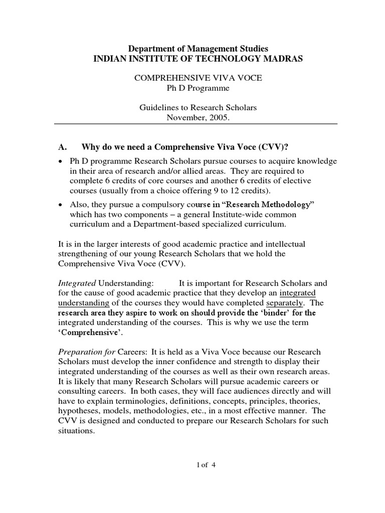 Why Do We Need A Comprehensive Viva | PDF | Concept | Theory