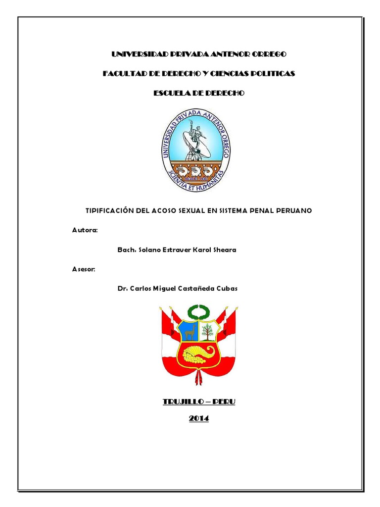Solano Karol Tipificacion Acoso Sexual Penal PDF | Descargar gratis PDF ...