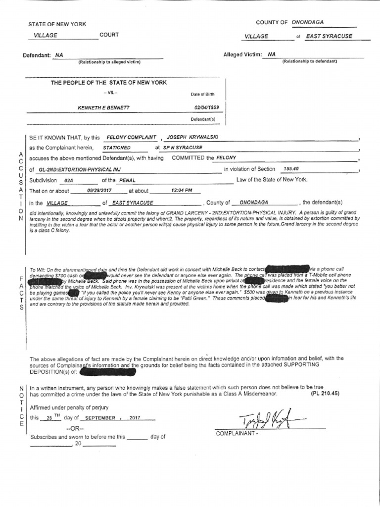 Accusatory statements