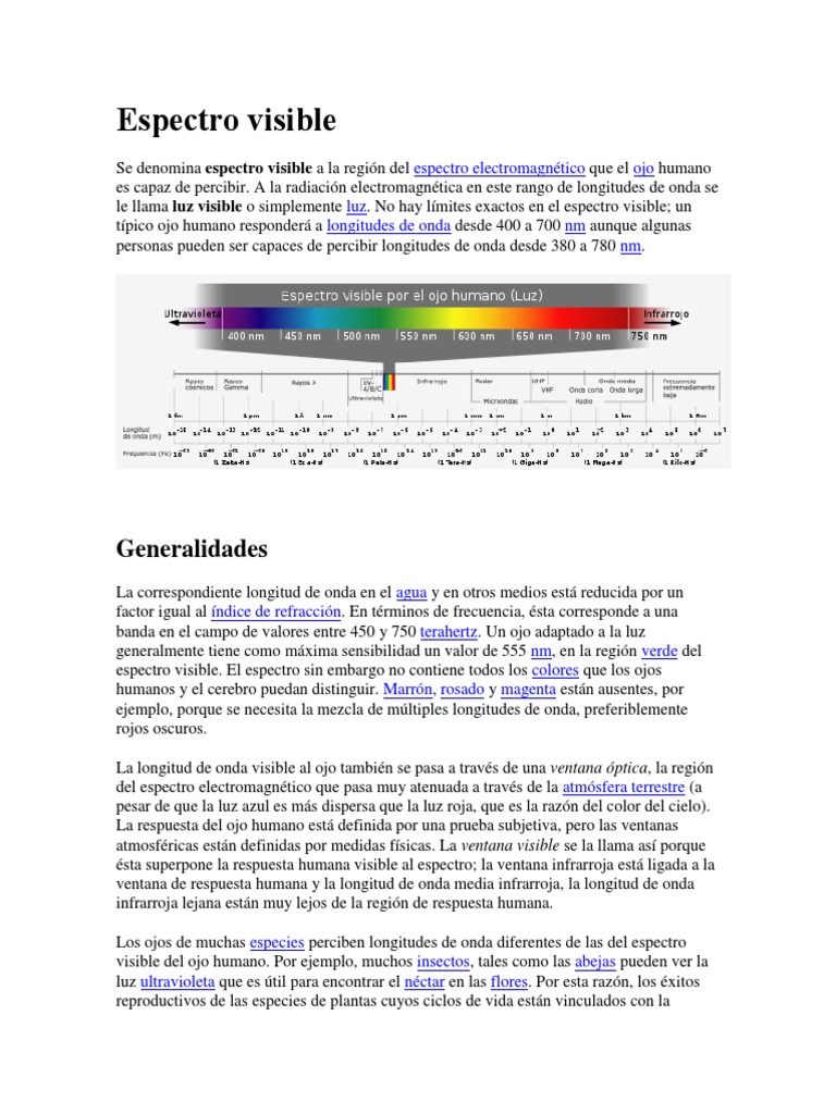 Espectro Visible - Qué Es El Color | PDF | Espectro electromagnético ...