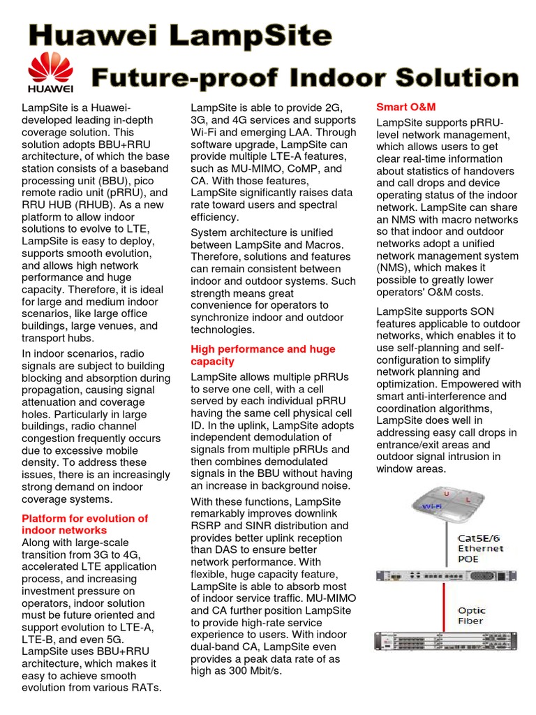 LampSite Fact Sheet EN | PDF | Lte Advanced | 4 G