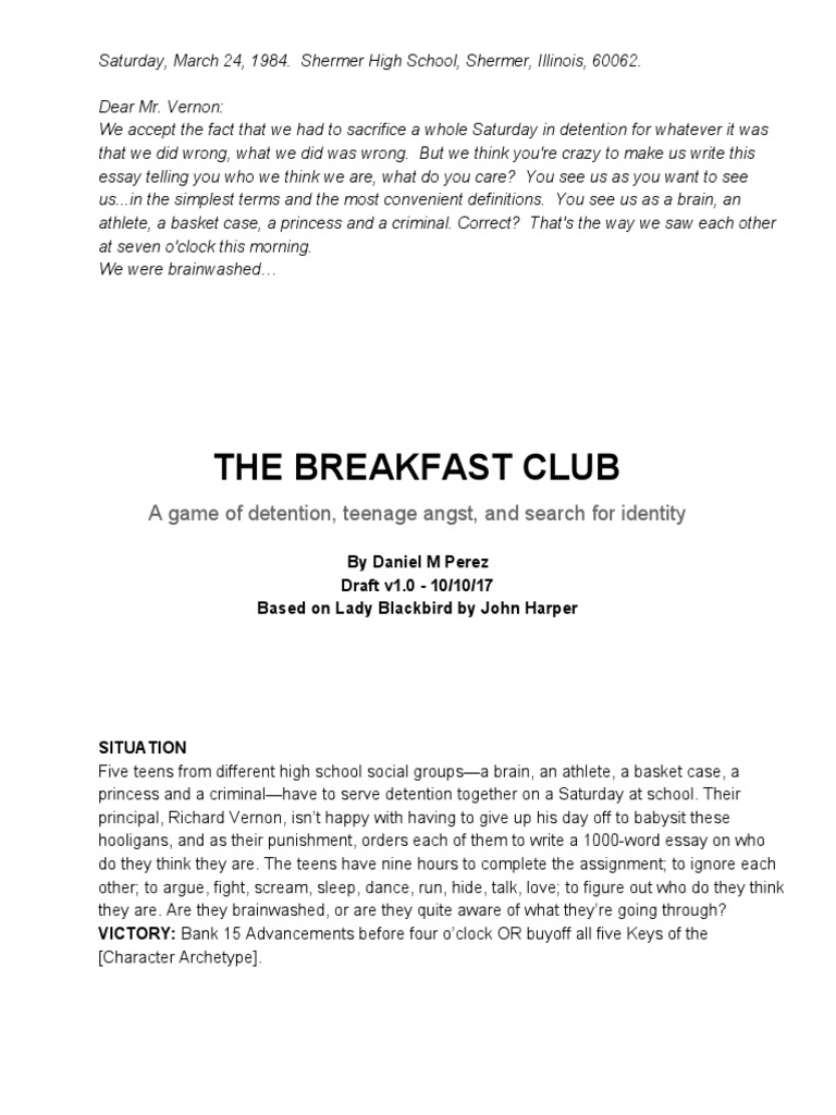 The Breakfast Club Game v1.0 | PDF