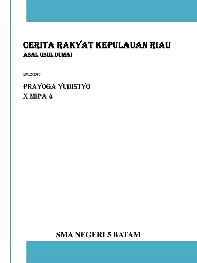 Cerita Rakyat Riau Putri Tujuh | PDF