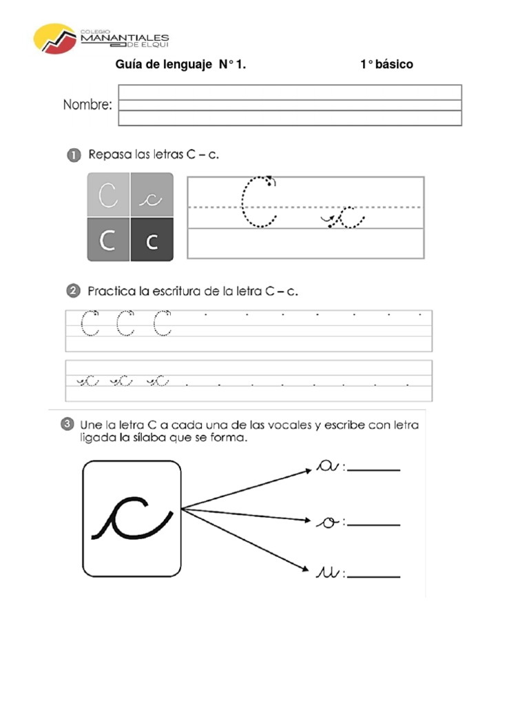 guía 1 Agosto letra C 2015 - 1° básico