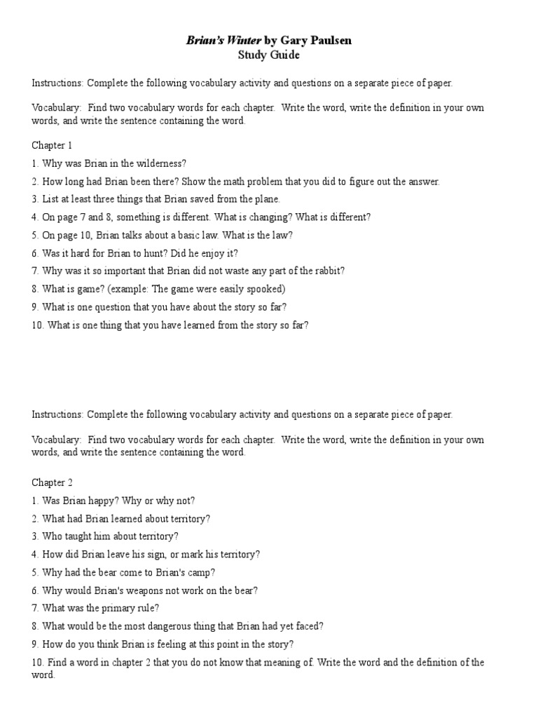 Brians Winter | PDF | Vocabulary
