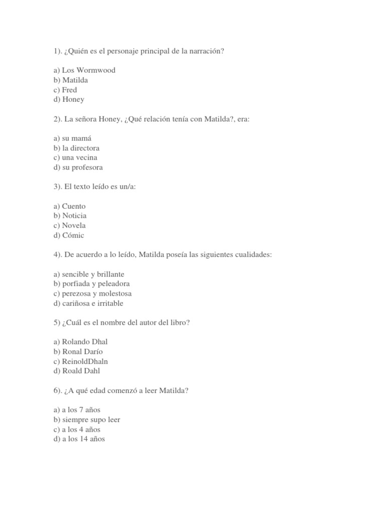 1.docx Prueba Matilda | PDF