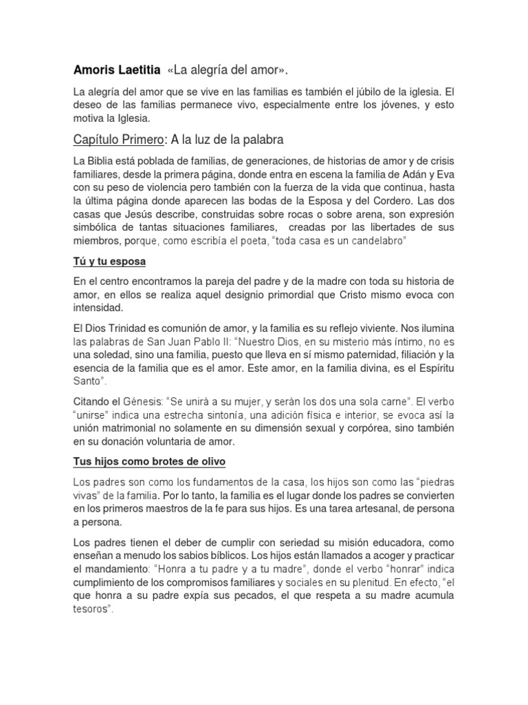 Amoris Laetitia | PDF | Familia | Amor
