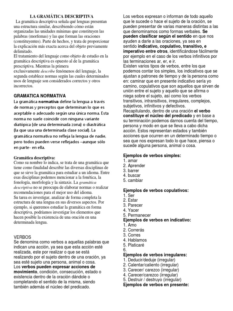 Gramatica Descriptiva | PDF | Comunicación humana | Semántica