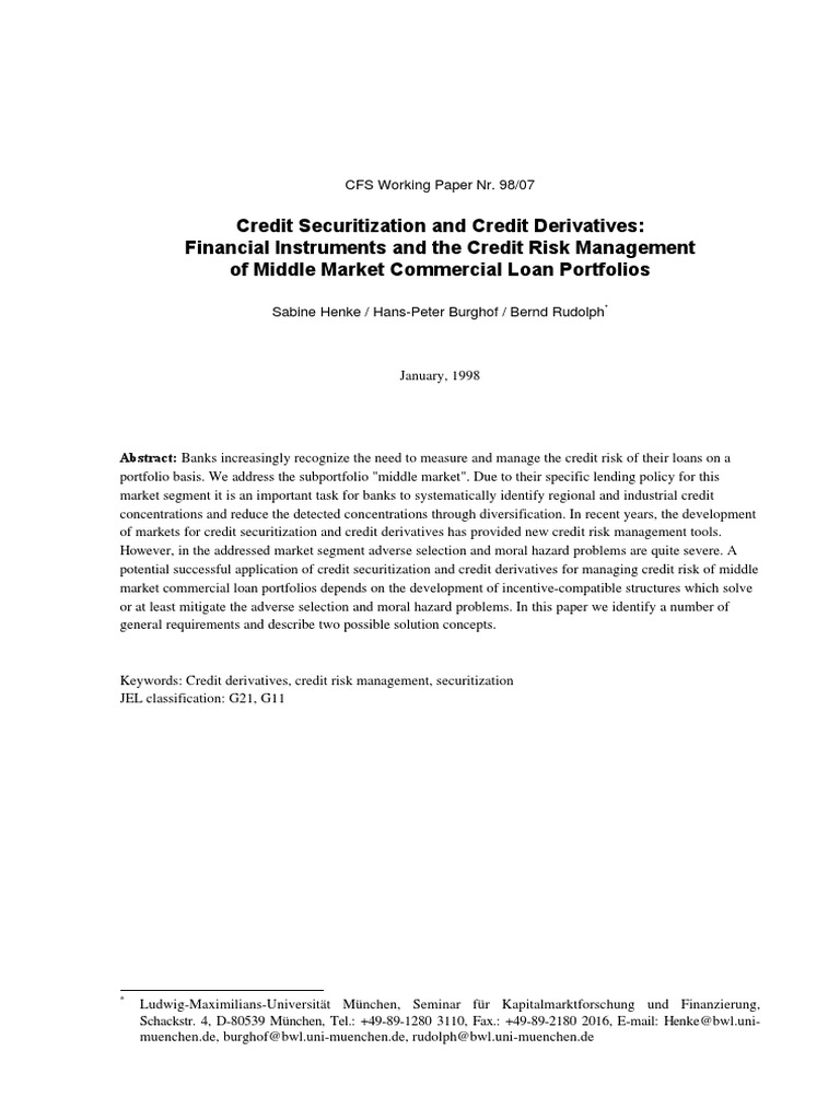 Securitisation and CDS CLN | PDF | Credit Derivative | Asset Backed ...