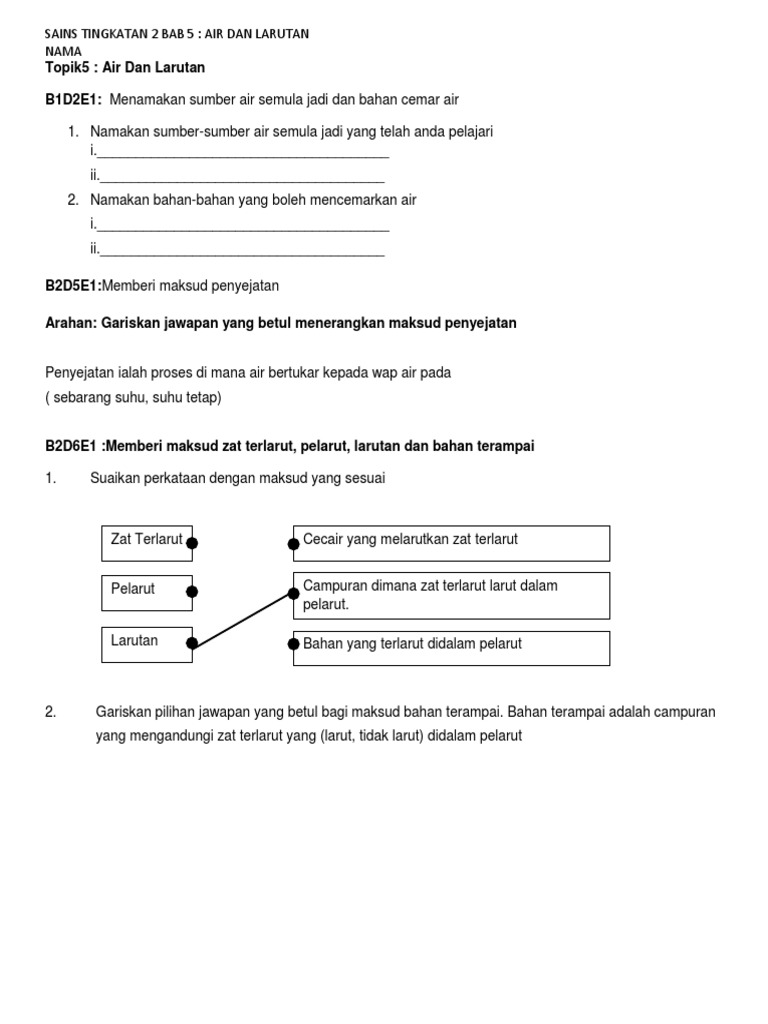 Tingkatan 2 Sains BAB-5 | PDF