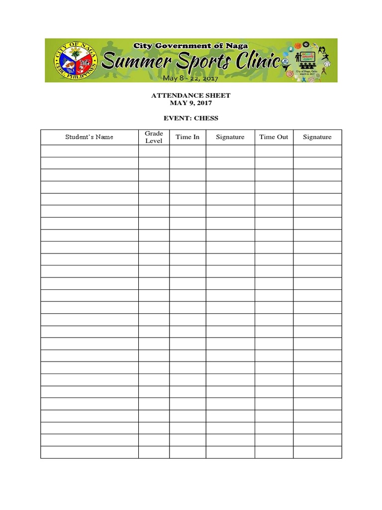 Student's Name Grade Level Time in Signature Time Out Signature | PDF