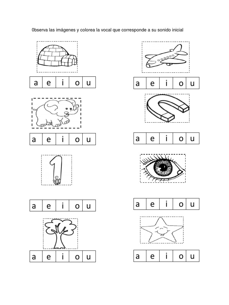 0bserva las imágenes y colorea la vocal que corresponde a su sonido inicial.docx