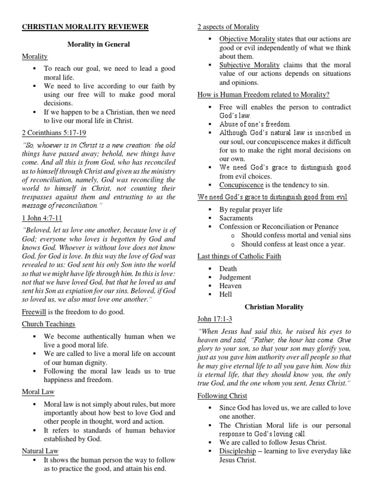 Christian Morality and Human Dignity | PDF | Baptism | Ten Commandments