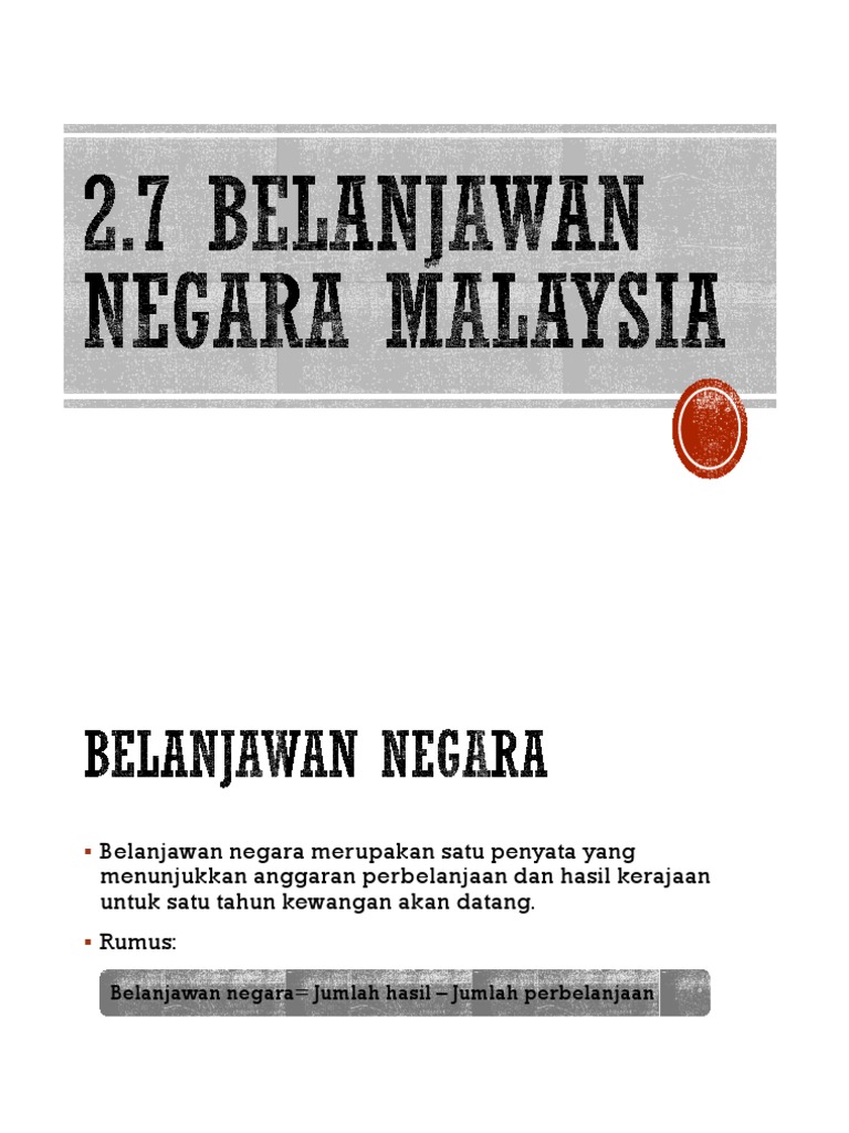 Belanjawan Negara Malaysia | PDF