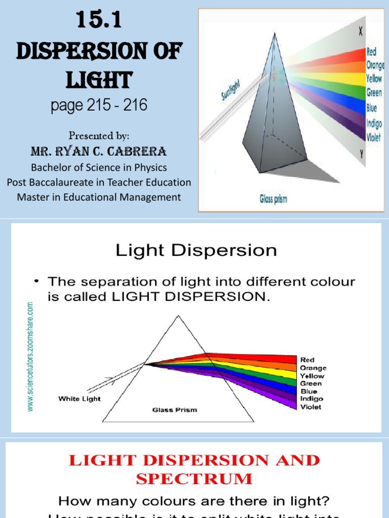 Light Dispersion and Refraction Explained | PDF | Light | Prism