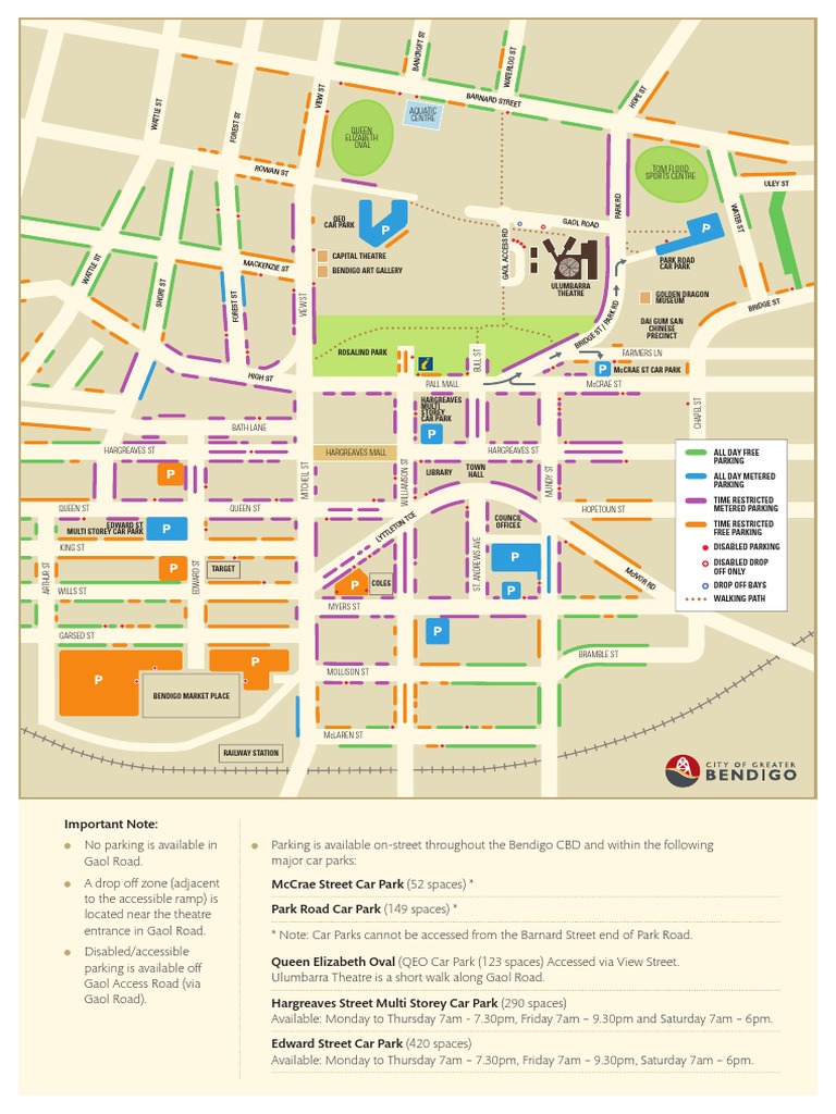 City of Greater Bendigo CBD Car Parking Map | PDF | Transportation Engineering | Transport ...