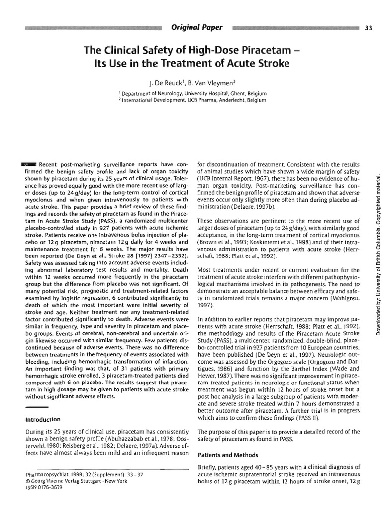 Piracetam PDF | PDF | Stroke | Health Care