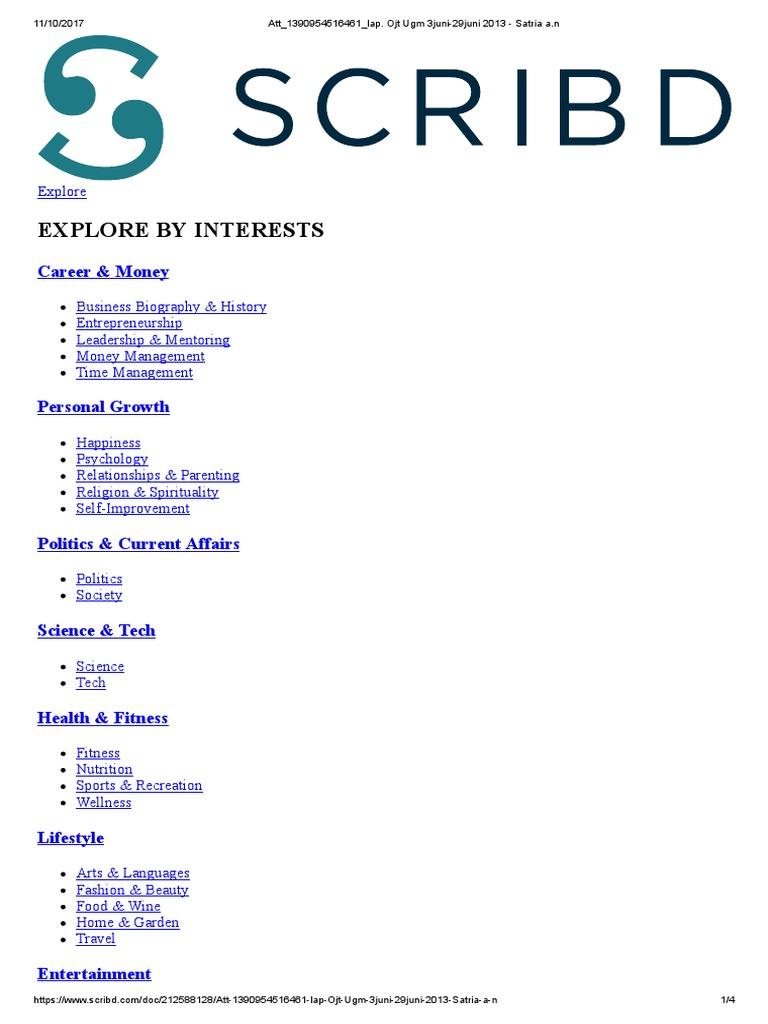 Att - 1390954516461 - Lap. Ojt Ugm 3juni-29juni 2013 - Satria A | PDF