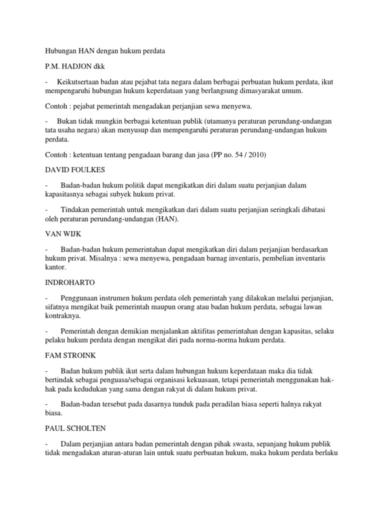 Hubungan HAN Dengan Hukum Perdata | PDF