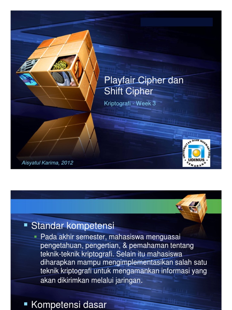 Kriptografi - Week3 - Playfair Shift Cipher | PDF | Metode & Bahan Ajar