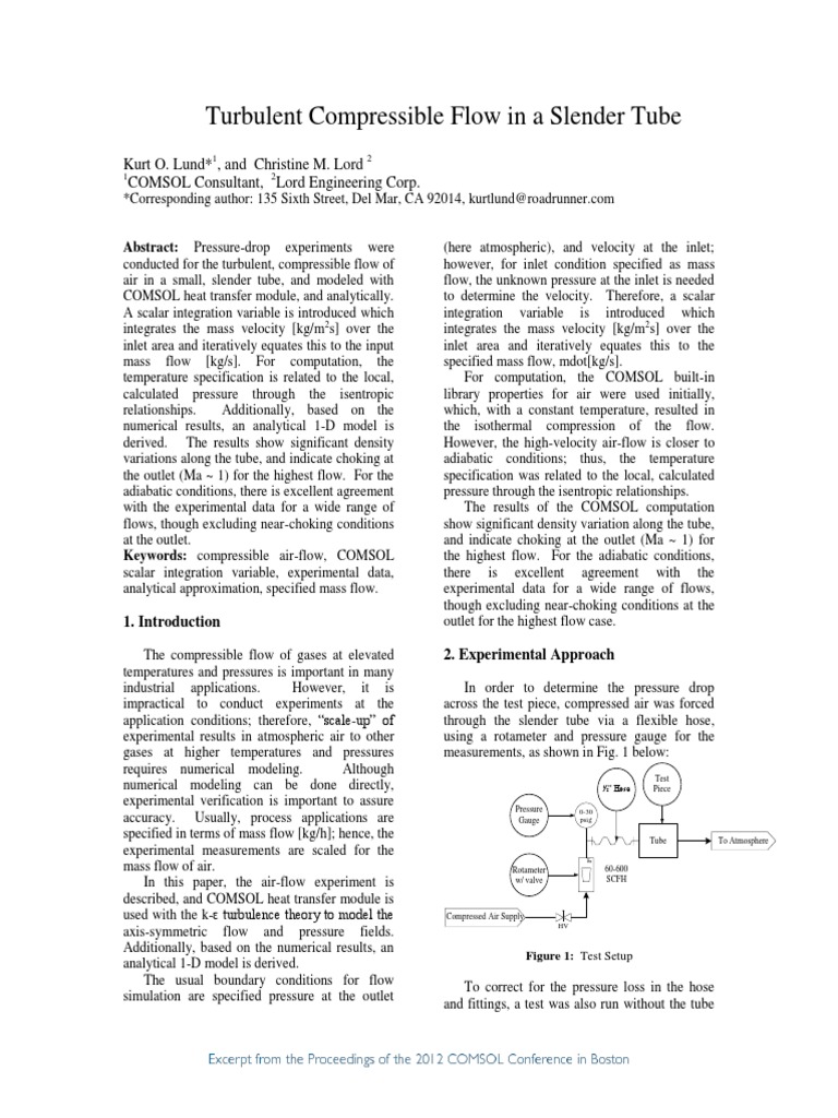 Turbulent Compressible Flow Analysis | PDF | Fluid Dynamics ...