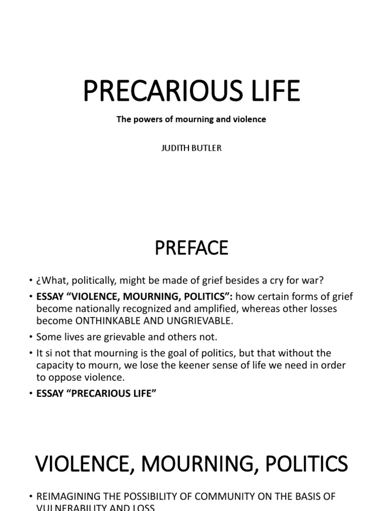 Precarious Life - Butler | PDF | Grief | Behavioural Sciences