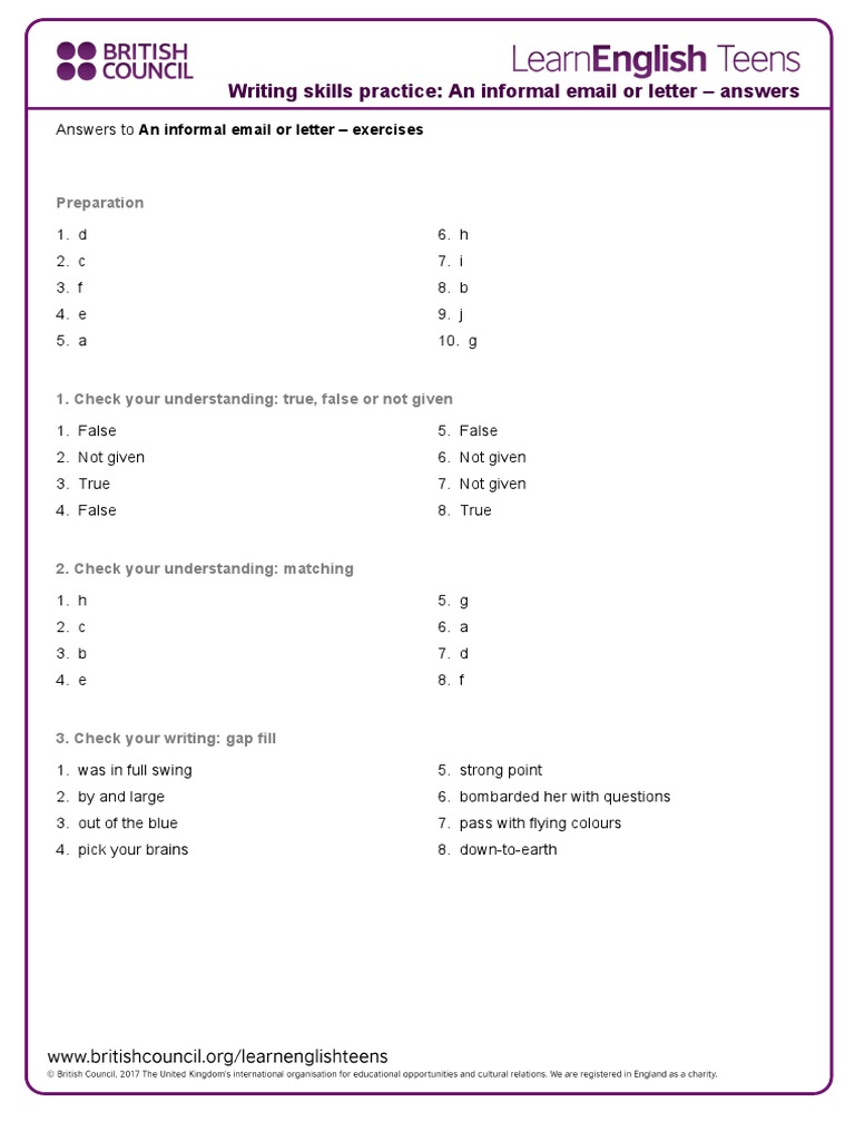 Informal Email Response Exercises | PDF