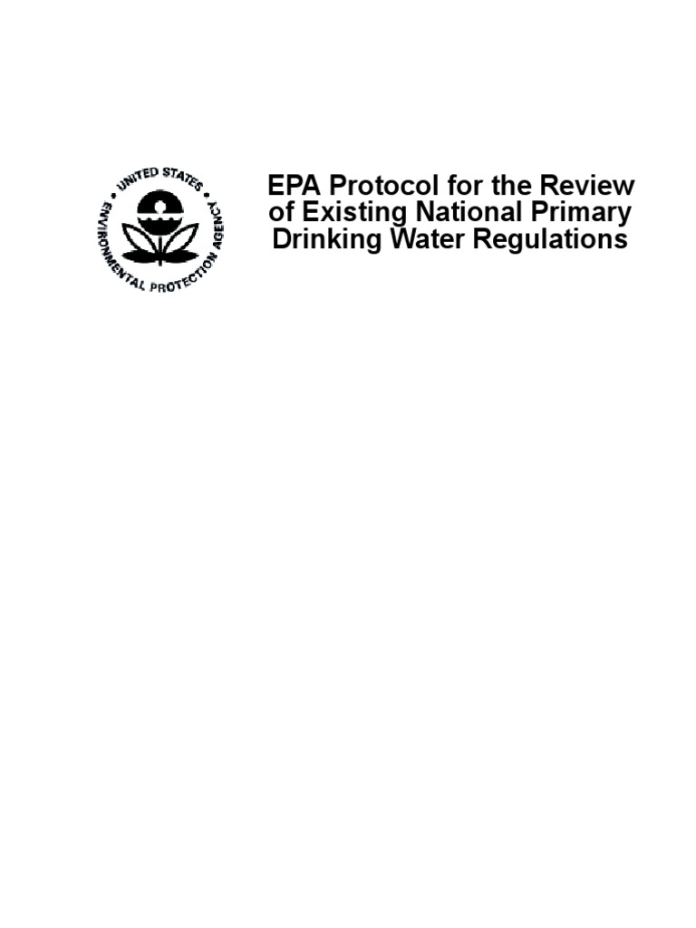 Ensuring Safe Drinking Water: A Review of EPA's Protocol for Evaluating ...