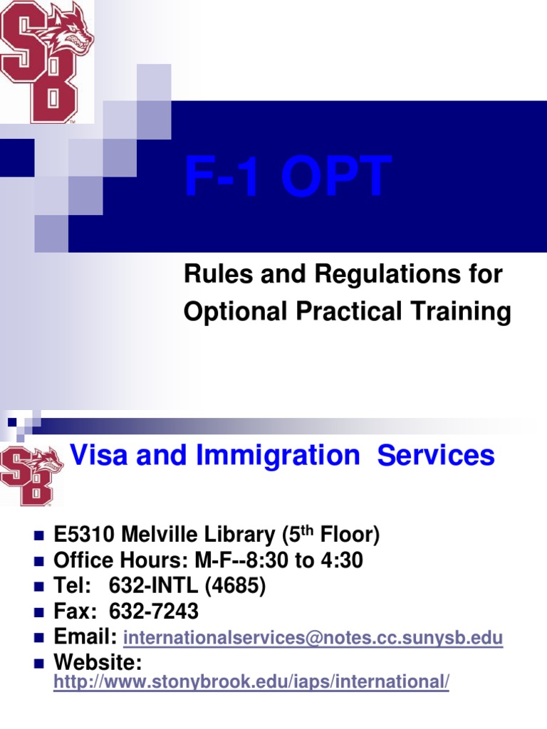F-1 Opt: Rules and Regulations For Optional Practical Training | PDF | H 1 B Visa | Science ...