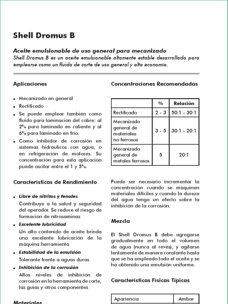 Shell Dromus B | PDF | Aluminio | Corrosión
