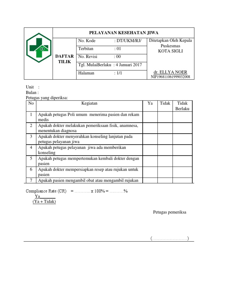 Contoh Daftar Tilik UKM | PDF