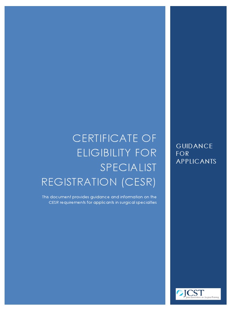 JCST Guidance For Applicants 2016 | Download Free PDF | Specialty ...