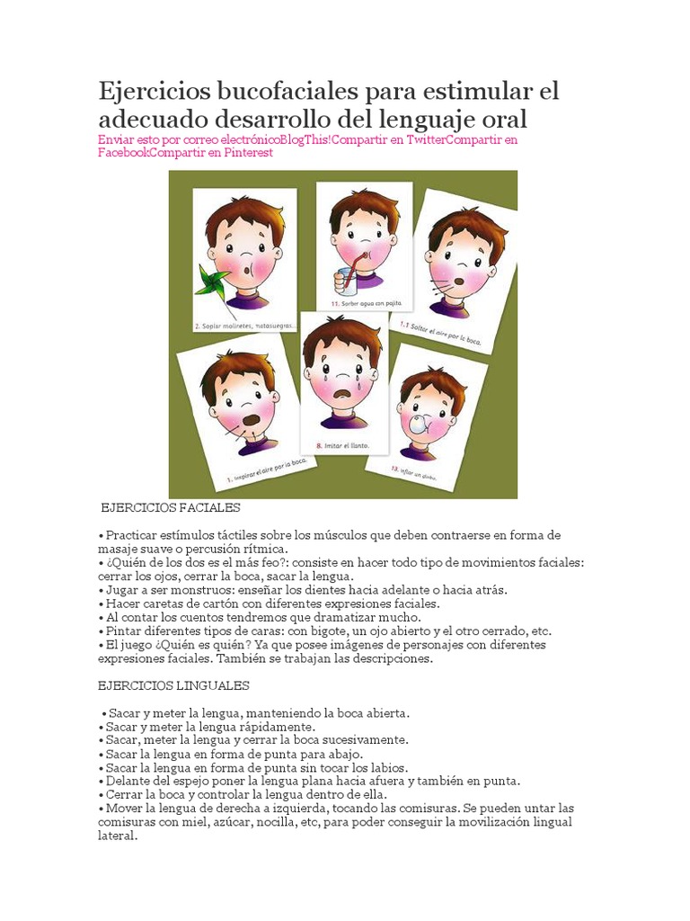 Ejercicios Bucofaciales Para Estimular El Adecuado Desarrollo Del ...