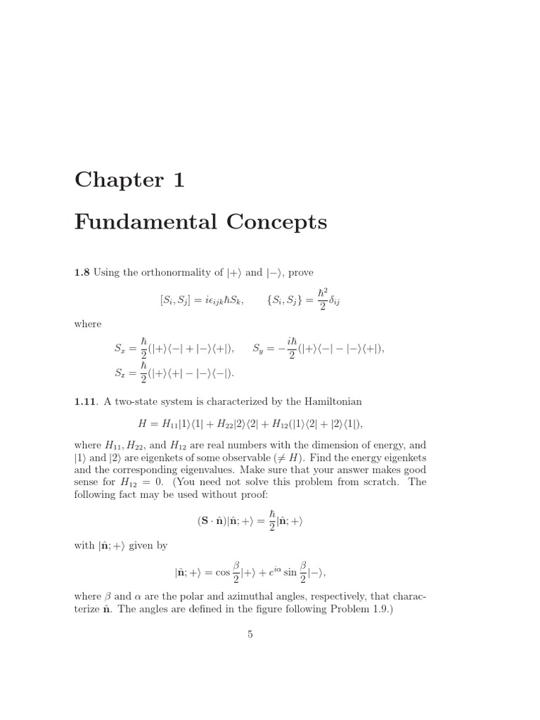 QM HW Chapter 1 | PDF | Hamiltonian (Quantum Mechanics) | Mathematical ...