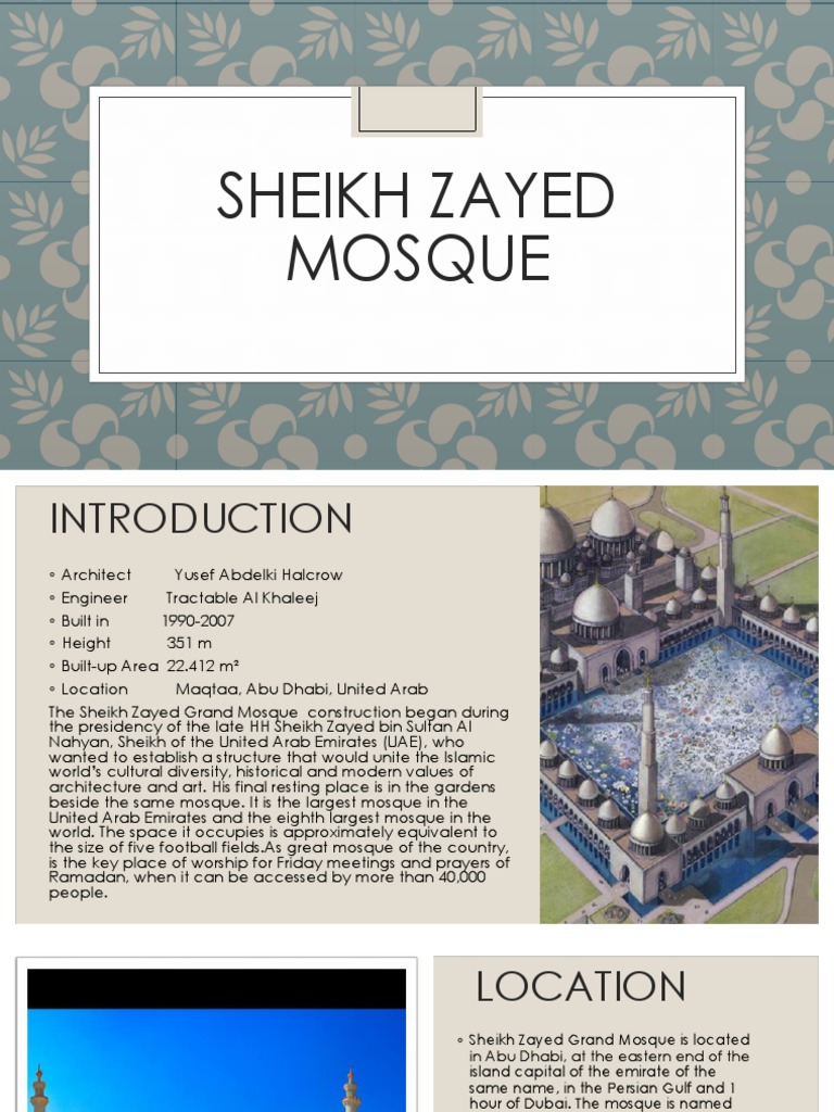 Sheikh Zayed Grand Mosque Overview | PDF | United Arab Emirates | Mosque