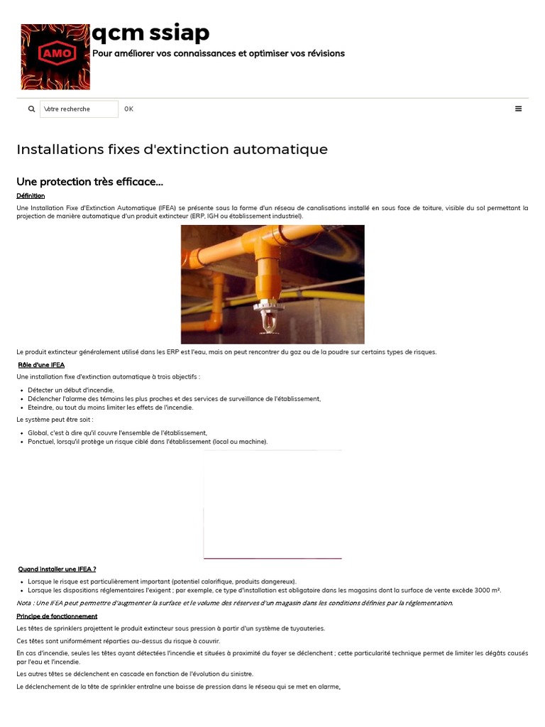 Installation d'Extinction Automatique IFEA | PDF | Extincteur ...