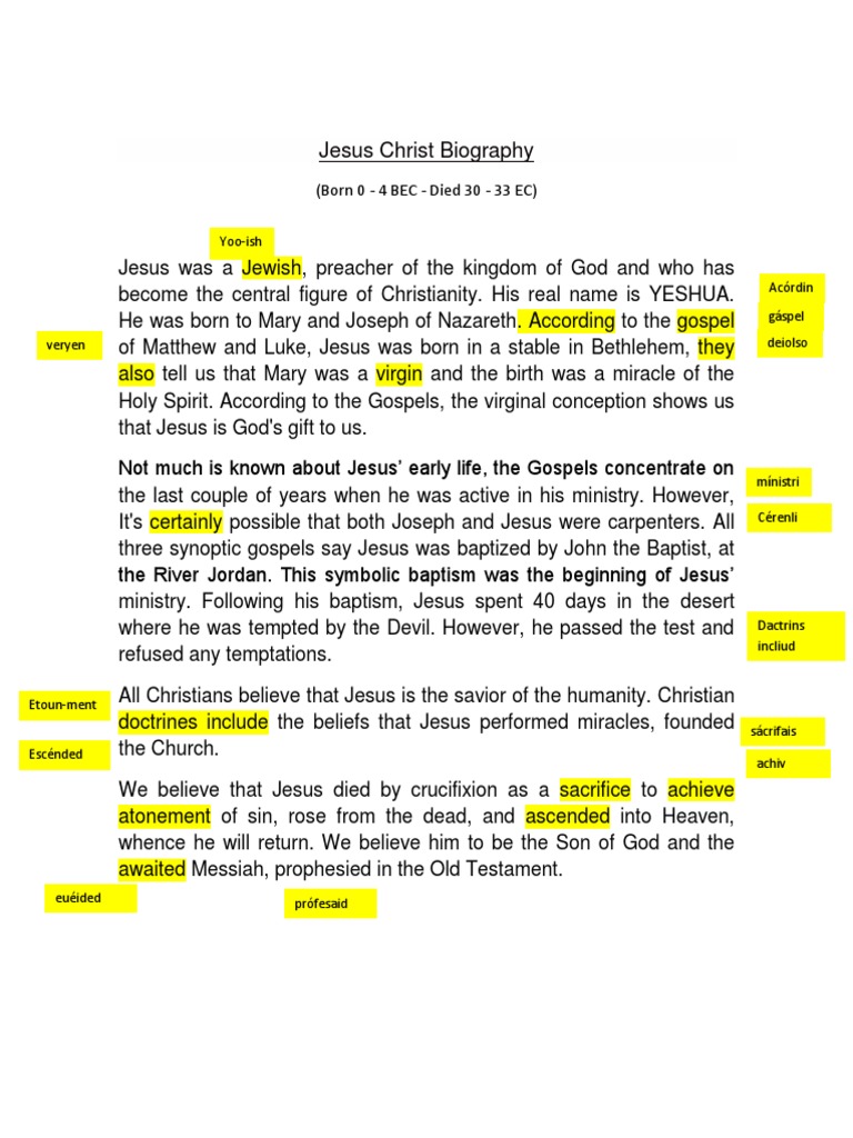 Biografia de Jesus | PDF | Christian Messianism | Monotheism