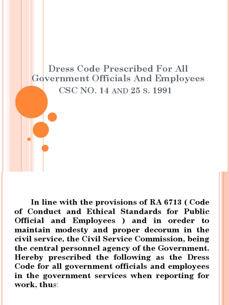 Dress Code Govt Official and Employees | Download Free PDF | Blouse ...