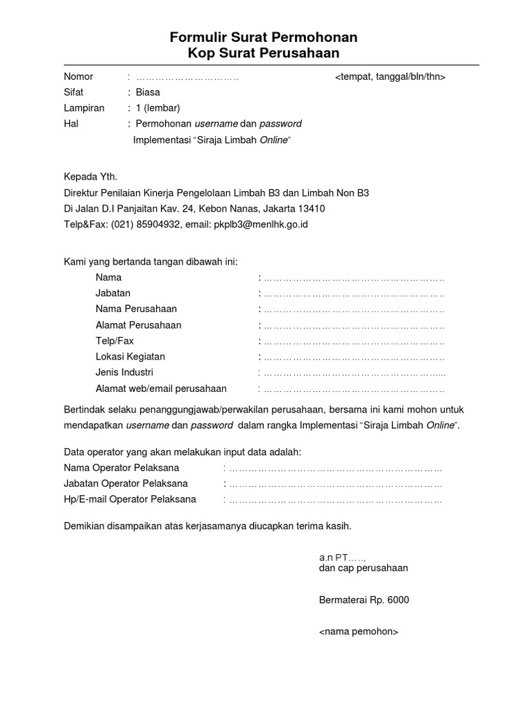 Formulir Permohonan | PDF