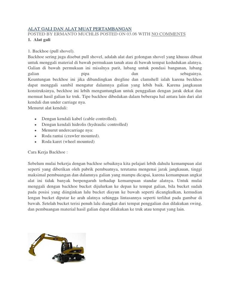 Alat Gali dan Muat Pertambangan | PDF