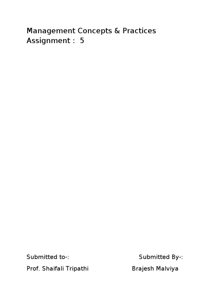 Management Concepts & Practices Assignment: 5 | PDF | Leadership | Motivation