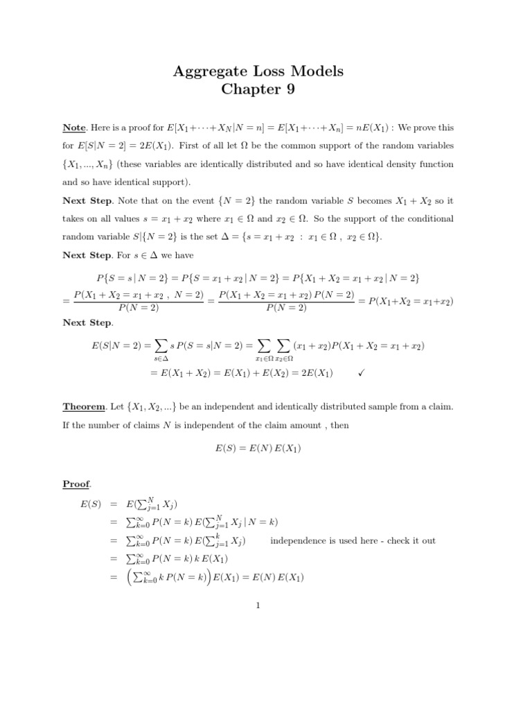 Aggregate Loss Models | PDF | Probability Distribution | Poisson Distribution